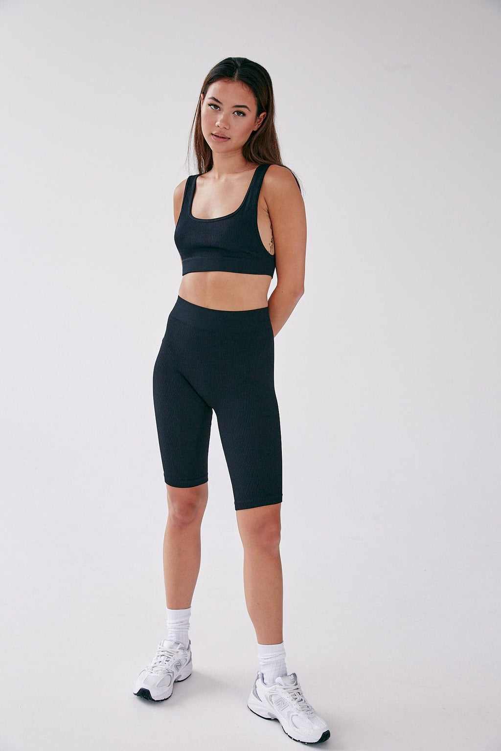 Rib Cycle Shorts - Black – WHITESMOKE